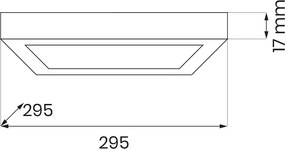 Stropní LED svítidlo Evora Square, 1x LED 24w, 3000-6000k, 3CCT, b