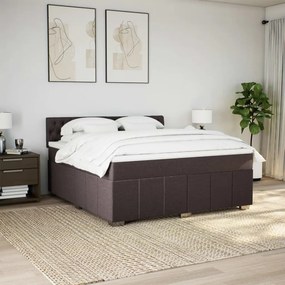 Box spring postel s matrací tmavě hnědá 180x200 cm textil 3289457