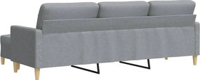 3místná pohovka s podnožkou světle šedá 210 cm textil 3278249