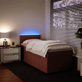 Box spring postel s matrací růžová 90x200 cm samet 3288509