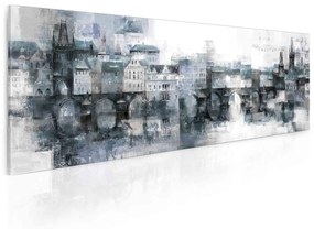 Malvis ® Obraz snové pražské panoráma - šedé Velikost (šířka x výška): 100x40 cm