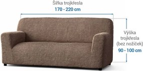 Bielastické potahy COSTINA oříšková trojkřeslo (š. 170 - 220 cm)