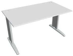 Stůl pracovní rovný 140 cm - Hobis Flex FS 1400 Dekor stolové desky: bílá, Barva nohou: Stříbrná