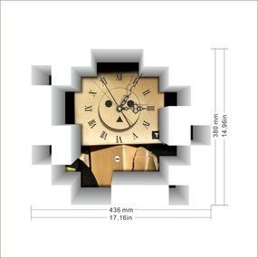 Nástěnné 3D hodiny s obrázkovými motivy Varianty: zlaté hodiny