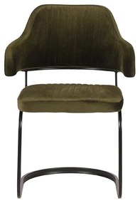 LABEL51 Zelená sametová jídelní židle Hagen