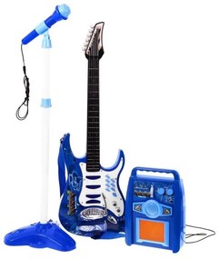 ZMU.HK-8010D Elektrická kytara + mikrofon + zesilovač Modrá
