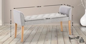Chaiselongue Cleopatra, světlý antik – světle šedá
