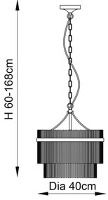 Endon 99167 - Lustr na řetězu MARIETTA 3xE14/7W/230V mosaz/čirá