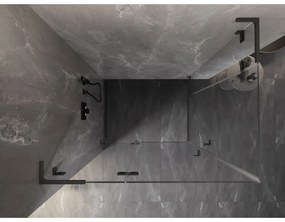 Mexen Lunar L Duo výklopný sprchový kout 120 x 90 cm, 8mm čiré sklo, grafitový profil, 834L-120L-090P-95-00