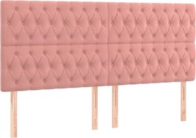 Box spring postel s matrací růžová 200x200 cm samet 3138048