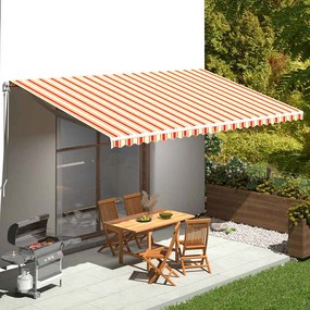 Náhradní plachta na markýzu žlutá a oranžová 600 x 300 cm polyesterová 312023