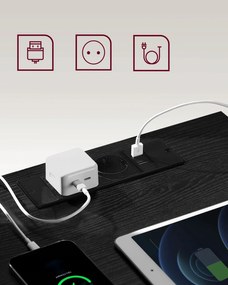 Sada 2 ks nočních stolků Vasagle Girgo se zásuvkou a USB porty černá