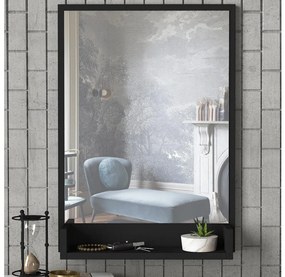 Asir | Nástěnné zrcadlo s policí COSTA 75x45 cm černá | AS0557