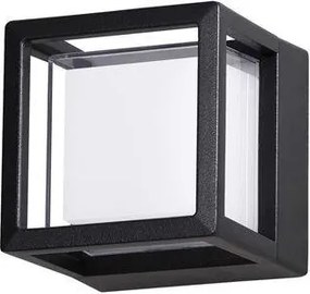 NV 9207616 Venkovní nástěnné svítidlo AGOSTO černý hliník a akrylový difuzor LED 6W 3000K 100-240V 120st. IP54 - NOVA LUCE