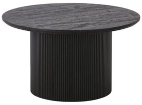 Tmavě hnědý kulatý konferenční stolek v dekoru topolu ø 80 cm Boavista – House Nordic
