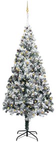 Umělý vánoční stromek LED a sada koulí zasněžený zelený 400 cm,  3077795 HangarStore.cz