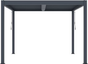 Bioklimatická pergola G21 Austin Premium 3x3 m, antracitová hliníková