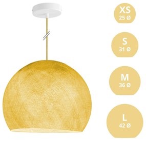 creative cables Závěsná lampa se stínidlem kupole z PE vlákna, polyester Barva: Hořčicová žlutá, Průměr: M - Ø 35 Cm