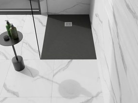 Mexen Stone+, obdélníková vanička z minerálního kompozitu 140 x 80 cm, antracitová, 44718014
