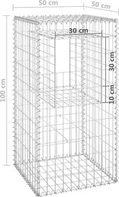 Gabionový sloupek 50 x 50 x 100 cm železo 151268