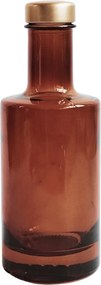 Skleněná láhev na olej 200 ml hnědá se zlatým uzávěrem VILO