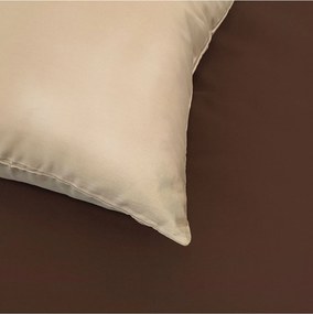 Saténové povlečení LUXURY COLLECTION tmavě hnědé/béžové - 1x 140/220, 1x 70/90cm