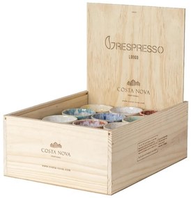 OnaDnes -20% Dřevěný box s 24 barevnými šálky na lungo COSTA NOVA GRESPRESSO 0,21 l
