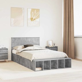 Rám postele s čelo Betonově šedá 120 x 190 cm Kompozitní dřevo 3408385