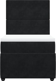 Box spring postel s matrací černá 90x200 cm samet 3292234