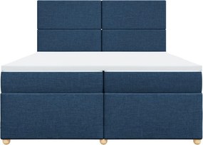 Box spring postel s matrací modrá 200x200 cm textil 3293686