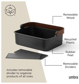 Černý koupelnový organizér z recyklovaného plastu Bellwood – Umbra
