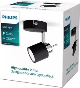 Philips Meranti černá / Stropní bodové svítidlo / 1x GU10 / 35W / bez
