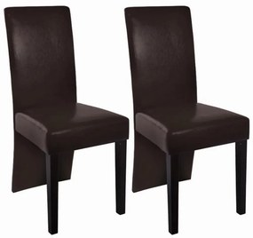 Jídelní židle 2 ks umělá kůže / dřevo Dekorhome Vínová