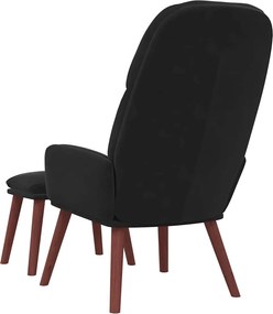 Relaxační křeslo s podnožkou černé samet 3315122