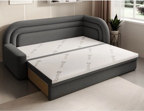 Taupe sametová rozkládací/s úložným prostorem pohovka pravý roh 223 cm Fabillo – ELTAP