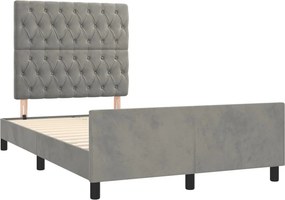 Rám postele bez matrací světle šedá 120x190 cm samet 3270596
