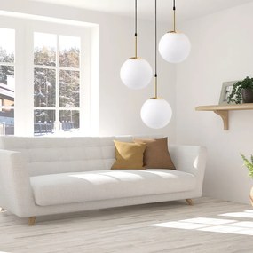 Toolight - Závěsná lampa 3xE27, zlatá-bílá, OSW-08193