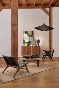 Černý/v přírodní barvě konferenční stolek s deskou z akácie 65x115 cm Aron – Bizzotto