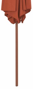 Zahradní slunečník s dřevěnou tyčí Ø 270 cm Cihlová