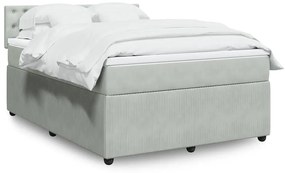 Box spring postel s matrací světle šedá 140x190 cm samet 3287746