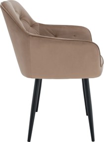 Designové křeslo, světle hnědá Velvet látka, VERIO