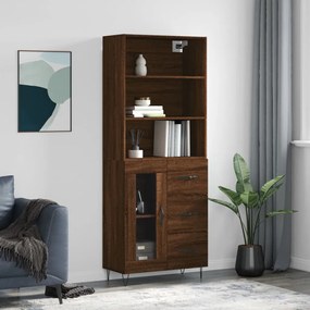 Skříň highboard hnědý dub 69,5 x 34 x 180 cm kompozitní dřevo