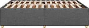 Rám postele bez matrace tmavě šedý 140 x 190 cm textil 3284730