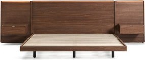 Hnědá dvoulůžková postel z březového dřeva s roštem 180x200 cm Norlen – Kave Home