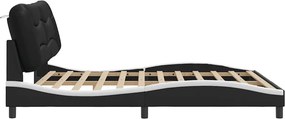 Rám postele bez matrace Hvar černý a bílý 180 x 200 cm umělá kůže 3208021