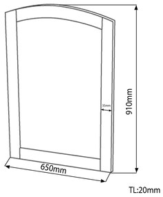 Sapho RETRO zrcadlo v dřevěném rámu 650x910mm, starobílá - 1685