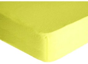 DekorTextil Napínací prostěradlo FROTÉ Premium světle žluté ROZMĚR: (š/d/v) 100 x 200 x 20 cm