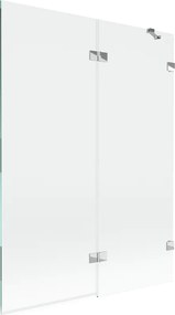 Mexen Lunar, 2-křídlová vanová zástěna pravá 130 x 150 cm, čiré sklo, chromová, 897-130-100-01-00-P