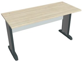 Stůl pracovní rovný 140 cm hl. 60 cm - Hobis Cross CE 1400 Dekor stolové desky: akát, Dekor lamino podnože: šedá, Barva nohou: černá