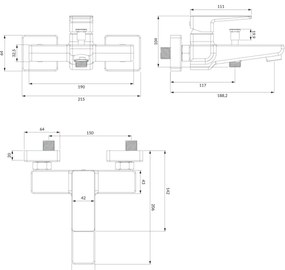 OMNIRES PM7430CR - Vanová baterie PARMA lesklý chrom